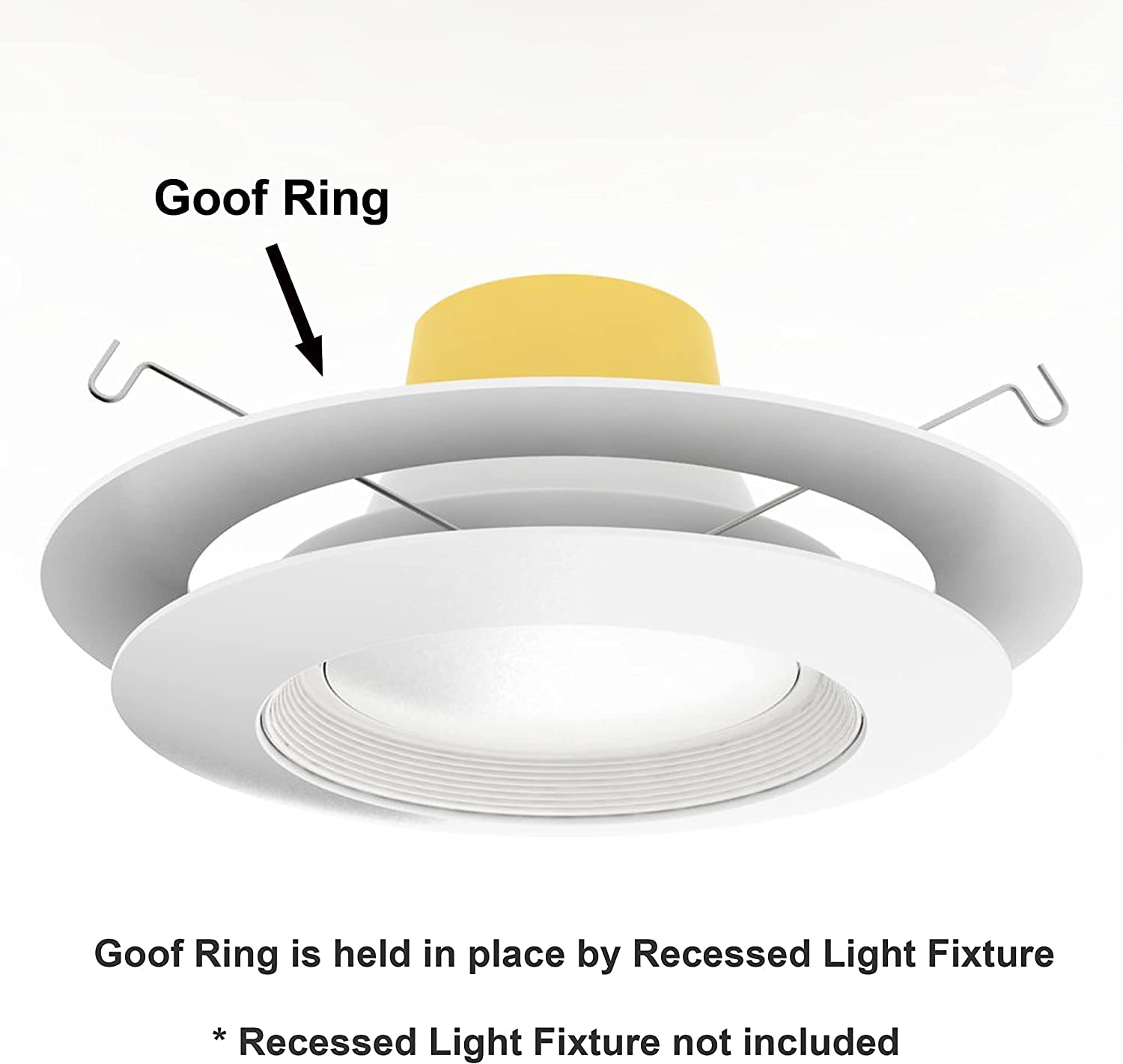 Lighting Labs 8 Pack Matte White Goof Trim Ring for 8" Inch Recessed Can Lighting Down Light, Outer Diameter 8.6 Inches, Inner Diameter 6.2 Inches