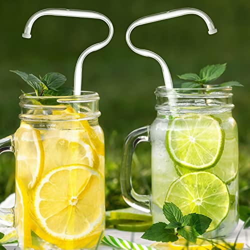 Anti Wrinkle Straw, 2pcs Plastic Prevent Wrinkle Straw Compatible with Stanley Adventure Quencher 40 oz Travel Tumblers,Anti Lip Drinking Straw Curved Straw,Reusable No Wrinkle Straws with Brush