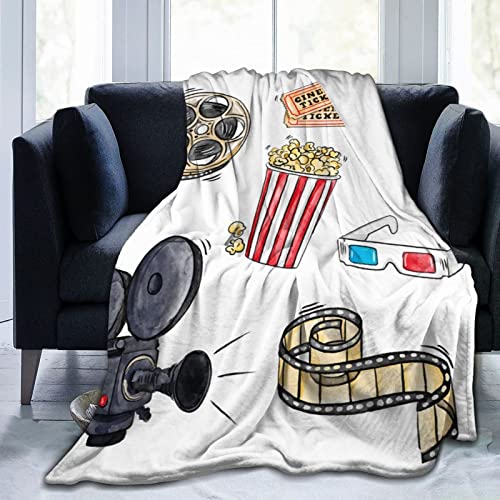 3D Popcorn Film Throw Blanket for Kids Baby Soft Fleece Blanket for Adults Men,Throw (50"" X 60""),Twin (60"" X 80"")