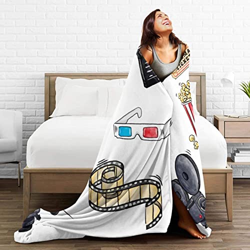3D Popcorn Film Throw Blanket for Kids Baby Soft Fleece Blanket for Adults Men,Throw (50"" X 60""),Twin (60"" X 80"")