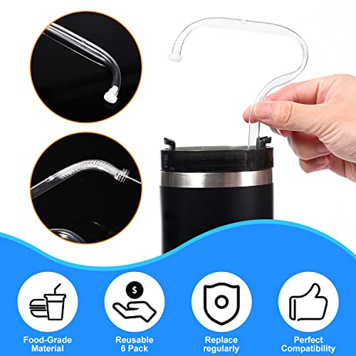 Anti Wrinkle Straw, 2pcs Plastic Prevent Wrinkle Straw Compatible with Stanley Adventure Quencher 40 oz Travel Tumblers,Anti Lip Drinking Straw Curved Straw,Reusable No Wrinkle Straws with Brush