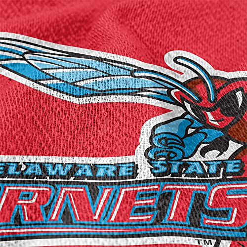 LOGOVISION Delaware State University Blanket, 50"x60" Primary Logo Woven Tapestry Cotton Blend Fringed Throw Blanket