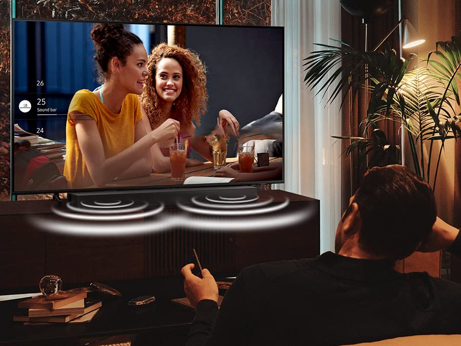 SAMSUNG HW-B450 2.1ch Soundbar w/Dolby Audio, Subwoofer Included, Bass Boosted, Wireless Bluetooth TV Connection, Adaptive Sound Lite, Game Mode, 2022 (Renewed)