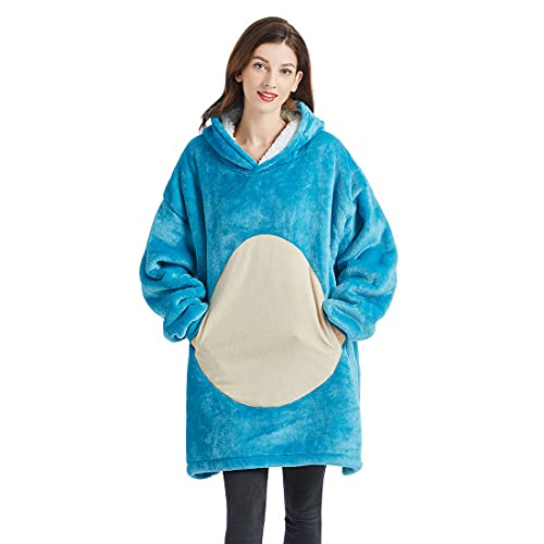 Women's Cartoon Anime Blanket Halloween Costumes Oversized Wearable TV-Blanket Sherpa Sweatshirt Adult One Size