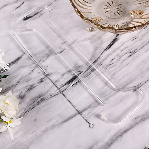 Anti Wrinkle Straw, 2pcs Plastic Prevent Wrinkle Straw Compatible with Stanley Adventure Quencher 40 oz Travel Tumblers,Anti Lip Drinking Straw Curved Straw,Reusable No Wrinkle Straws with Brush
