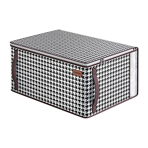 Kadlawus Visual Clothes Storage Bag - Foldable Check Quilt Storage Bag Wardrobe Sorting Storage Box Portable Storage Bag Winter Quilt Storage Box