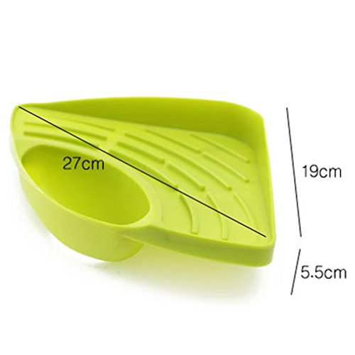 Ninasill Hot ! ღ ღ Sponges Kitchen Sink Corner Shelf Wall Cuisine Dish Rack Drain Boxes (Green)