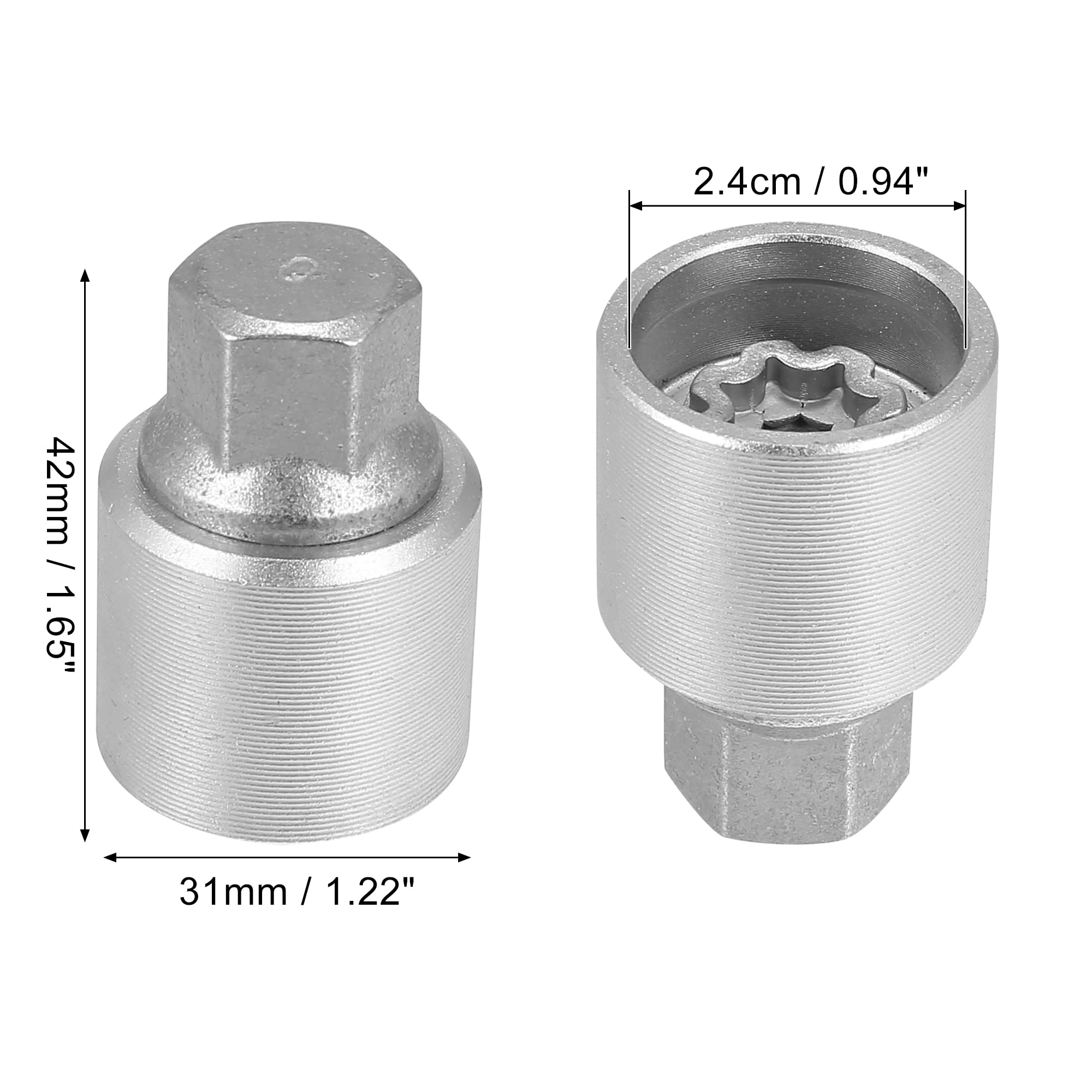 X AUTOHAUX Q Vehicle Wheel Lock Anti Theft Lug Nut Screw Removal Socket Key Wheel Lock Key for Audi A4L A5 A6L Q2L Q3 Q5 Q7 A8
