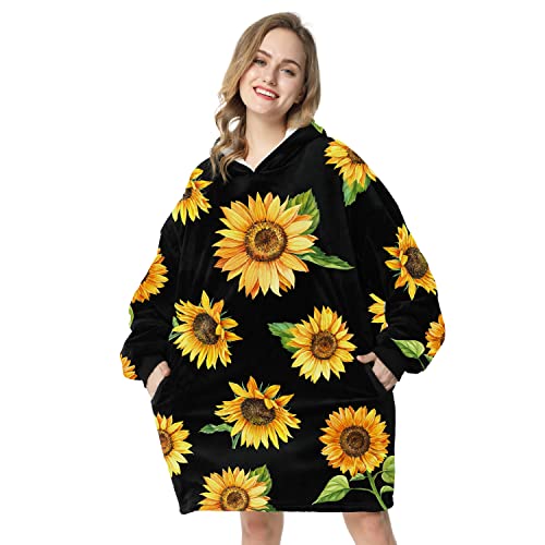 LetsFunny Blanket Hoodie,Oversized Wearable Sherpa Fleece Blanket Sweatshirt,Super Soft Warm Cozy with Giant Pocket,Gifts for Women Men Adults Teenagers Kids, One Size Fits All