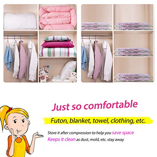Opaza Vacuum Storage Bags, Airtight Space Compression Bags for Clothing,duvets/bedding (6 Pack-3 Large,3 Medium))