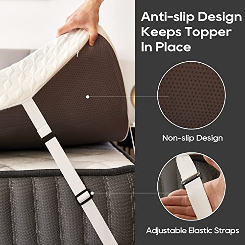 Gel Infused Memory Foam Mattress Topper with Breathable Bamboo Cover - 2 Inches Soft Pad for Mattress Upgration, Zero Pressure Mattress Topper for Back Pain Relief, Queen 60"x80"x2"