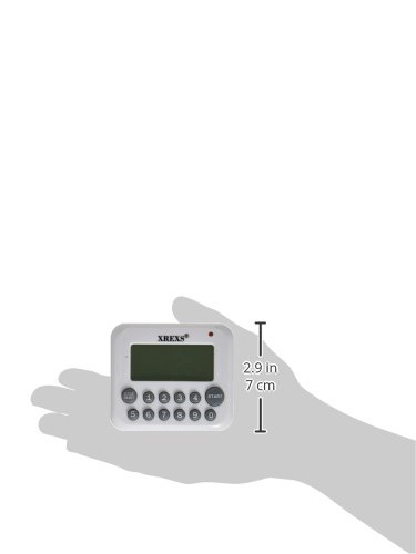 XREXS Digital Kitchen Timer Magnetic Countdown Up Cooking Timer Clock with Magnet Back and Clip, Loud Alarm, Large Display Minutes and Seconds Directly Input-White (2 Battery Included) (DC-12)
