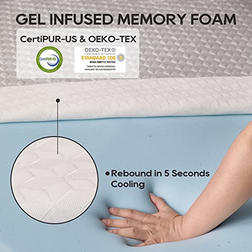Gel Infused Memory Foam Mattress Topper with Breathable Bamboo Cover - 2 Inches Soft Pad for Mattress Upgration, Zero Pressure Mattress Topper for Back Pain Relief, Queen 60"x80"x2"