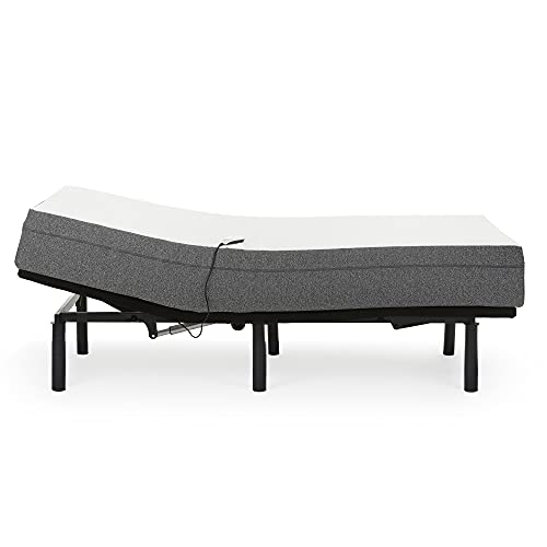 Blissful Nights 10" Gel Infused Medium Firm Memory Foam Mattress with e2 Adjustable Bed Frame Combo Set Head and Foot Incline Wired Remote (King)