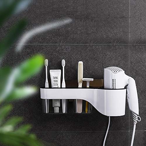 BKDFD Shower Shelf, Gray Bathroom Plastic no Drilling Wall Hanging Organizer Storage Shelves with Strong Suction Cup (Color : Blue)