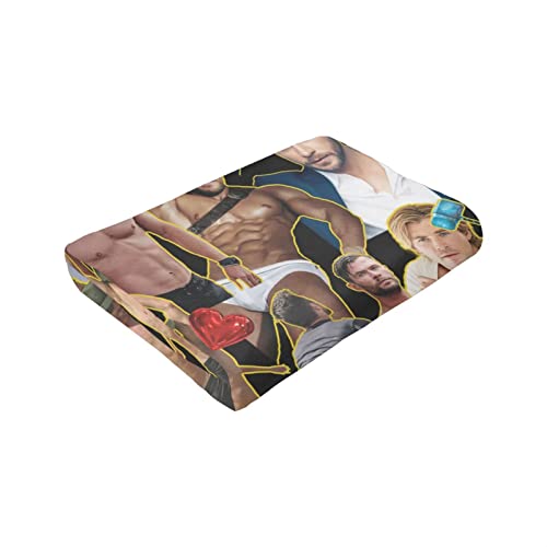 Blanket Chris Hemsworth Soft and Comfortable Warm Fleece Blanket for Sofa,Office Bed car Camp Couch Cozy Plush Throw Blankets Beach Blankets