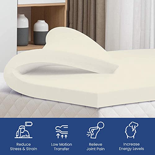 Spinal Solution 2-Inch High Density Foam Topper,Adds Comfort to Mattress, Queen Size