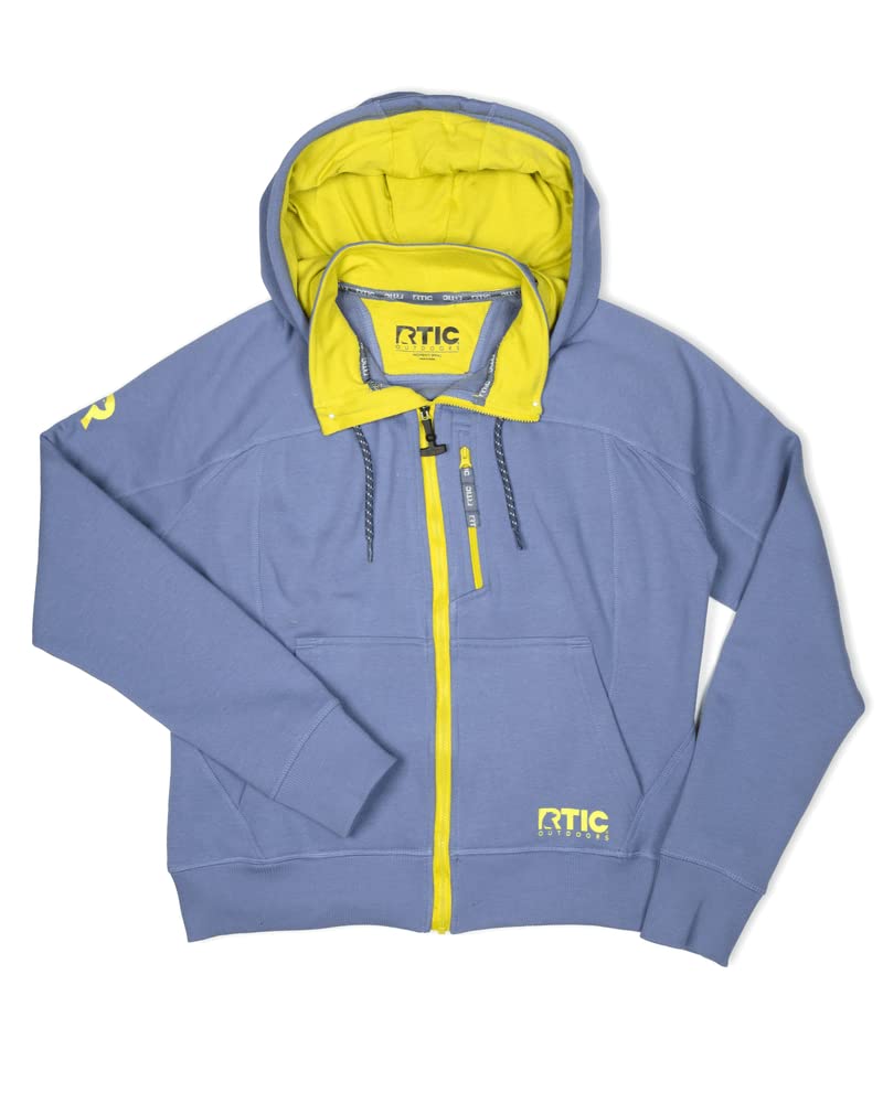 RTIC Womens Water-Repellent Zip Up Hoodie, Long Sleeve Hooded Zip Sweatshirt Jacket Water Resistant Outdoor Clothing, Cobalt, X-Large