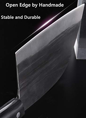 Forging Serbian Chef Knife Kitchen Chef Knives Full Tang High Carbon Clad Steel Almasi Butcher Cleaver with Leather Sheath (B-Almasi Knife)