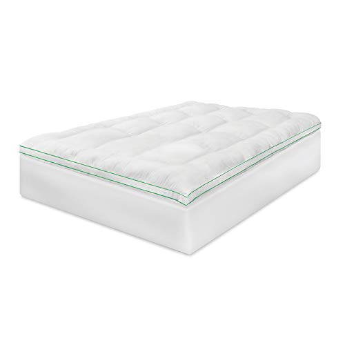 BioPEDIC Clean 2.5-Inch Fiberfill Mattress Topper Odor and Anti-Stain Ultra-Fresh Treated Fabric, Twin, White