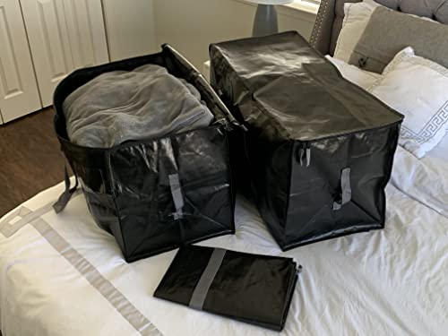 TOP BOX Extra Large Heavy Duty Moving Bags W/Reinforced Handles & Zippers, Backpack Straps, Moving & Storage Totes (6)