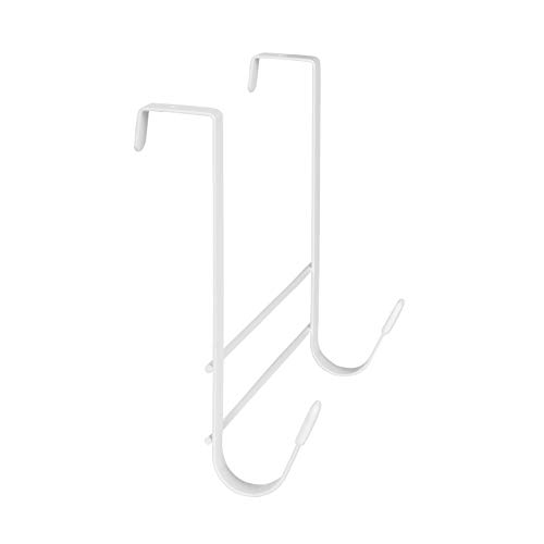 Spectrum Over the Door Ironing Board Holder (White) - No-Installation Storage Organizer for Laundry Room, Kitchen, Home, Wardrobe, Closet, & Bedroom / Rubberized Hook Ends for No Damage