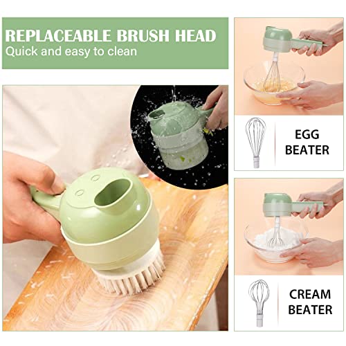 Arigold 1SPEEDS Handheld Vegetable Chopper: Cordless Mini Chopper, Food Dicer, and Onion Cutter - Versatile Vegetable Slicer Dicer. Comes with Egg and Cream Beater (Green)