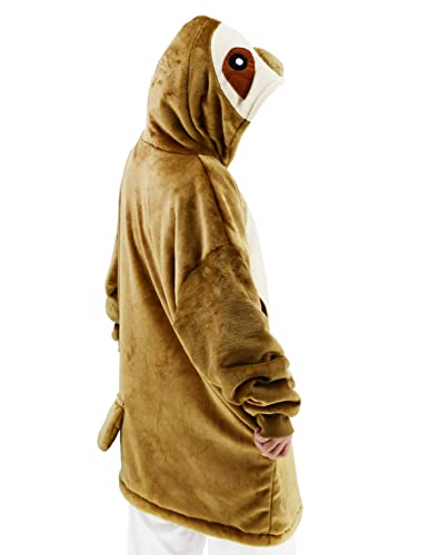 vavalad Sloth Wearable Blanket Sweatshirt Sherpa Oversized Hoodie TV-Blanket with Sleeves and Pockets for Adults Men Women Teens One Size Fits All