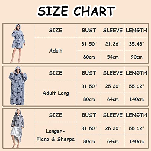 Très Chic Mailanda Wearable Blanket Hoodie for Women Oversized Cozy Blanket Sweatshirt with Sleeves and Giant Pockets for Adult Men