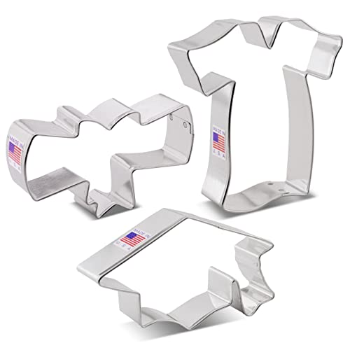 2023 Graduation Cookie Cutter Set 3-pcs Graduation Cap, Diploma and Graduation Gown Made in USA by Ann Clark
