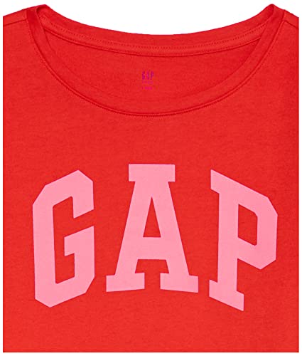 GAP Girls Long Sleeve Logo T-Shirt T Shirt, Killer Tomato, Large US