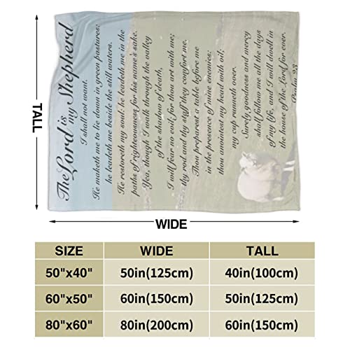 Psalm 23 The Lord is My Shepherd, Irish Field Novelty Blanket Soft Flannel Fleece Throw Blanket Super Soft Lightweight for Couch 50"X40"