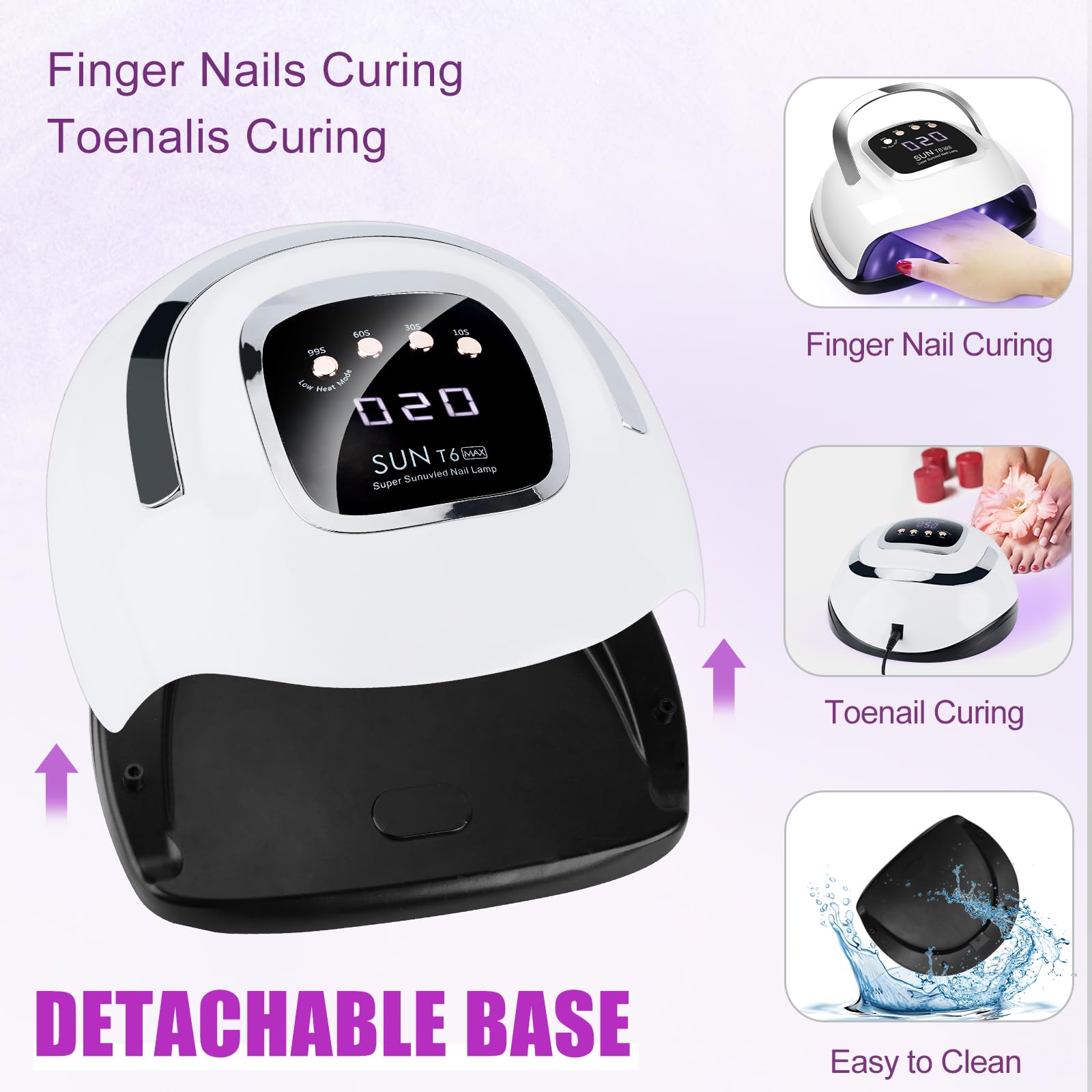 LKE UV Nail Lamp, Nail Dryer 220W Light for Nails with 4 Timers LED Lamp Gel Polish Kit Professional Art Tools Automatic Sensor