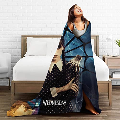Wednesday Addams Blanket Soft Flannel Fleece Throw, Fluffy Plush Warm and Cozy Lightweight Blanket for Couch, Living Room, Sofa 50"X40"