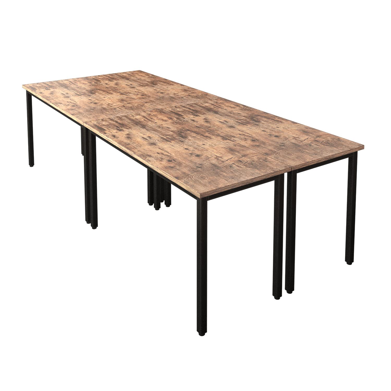 Bonzy Home Conference Tables 8ft Office Computer Desk for Meeting Room Study Writing Printer Podcast Table for 10 People Rustic Brown 4PCS 94.4"x47.2"x29.5"