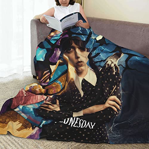 Wednesday Addams Blanket Soft Flannel Fleece Throw, Fluffy Plush Warm and Cozy Lightweight Blanket for Couch, Living Room, Sofa 50"X40"