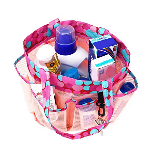 Cabilock Women Handbag Mesh Hanging Large Capacity Portable Storage Pocket Tote Bag Handbag for Daily Items Shampoo Soap