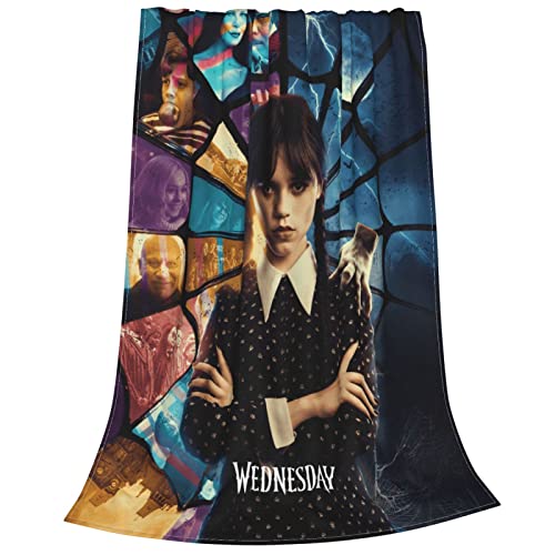 Wednesday Addams Blanket Soft Flannel Fleece Throw, Fluffy Plush Warm and Cozy Lightweight Blanket for Couch, Living Room, Sofa 50"X40"