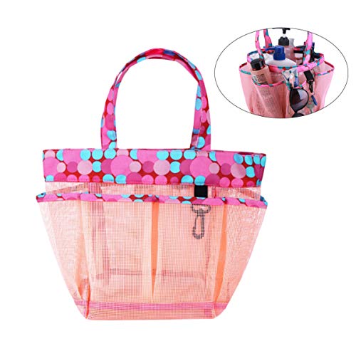 Cabilock Women Handbag Mesh Hanging Large Capacity Portable Storage Pocket Tote Bag Handbag for Daily Items Shampoo Soap