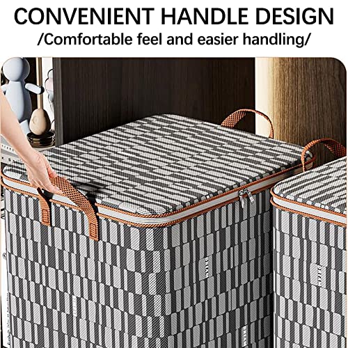 3PC Large Capacity Folding Clothes Storage Bag - Portable Clothes Storage Bag with Reinforced Handle Zipper, for Home Comforters Pillow Blanket Bedding Quilt,3 Sizes (3 Pack)