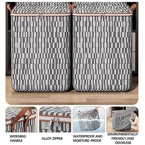 3PC Large Capacity Folding Clothes Storage Bag - Portable Clothes Storage Bag with Reinforced Handle Zipper, for Home Comforters Pillow Blanket Bedding Quilt,3 Sizes (3 Pack)