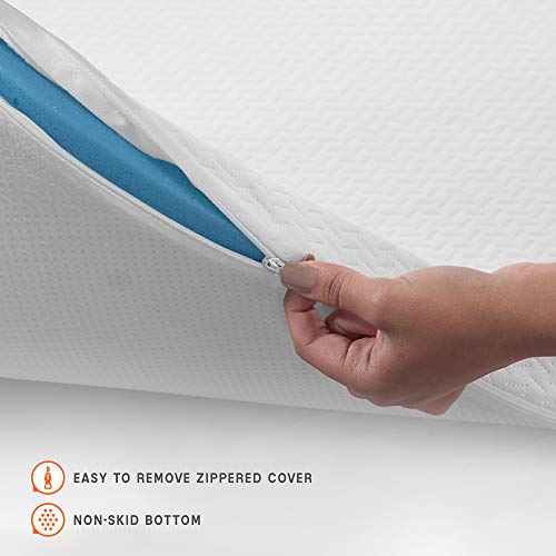 SensorPEDIC 1.5-Inch Coolest Comfort Memory Foam Bed Topper, Full, White