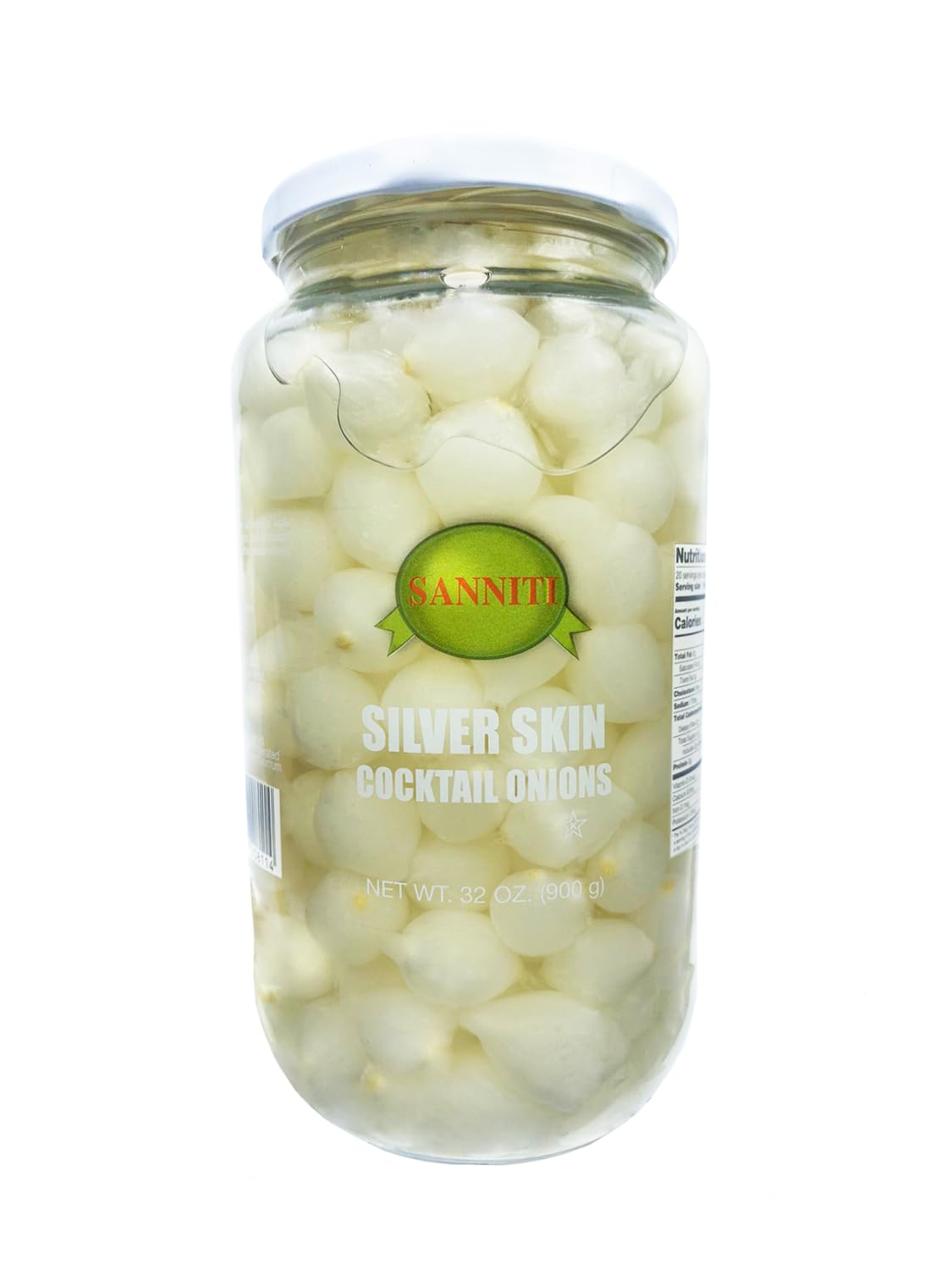 Sanniti Spanish Cocktail Onions Silver Skin, 32 oz