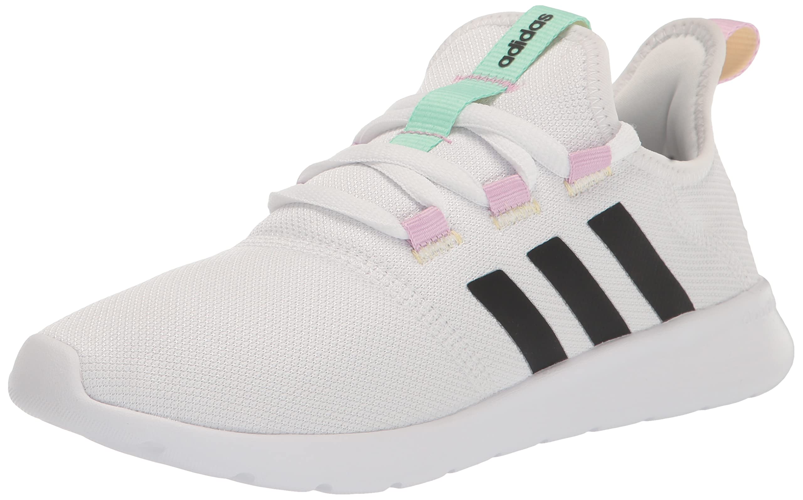 adidas Women's Cloudfoam Pure 2.0 Sneaker, White/Black/Pulse Mint, 6.5