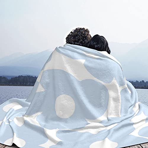 Fleece Throw Blankets Large Retro Flowers Bed Blankets β Breathable Warm Soft Lightweight Flannel Blankets for Couch Bed Sofa 60x50 Inches,White Baby-Blue Home Decor Bed Blanket Bedcovers