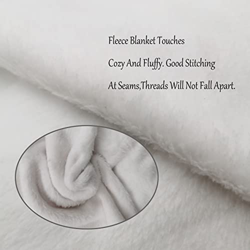 Fleece Throw Blankets Large Retro Flowers Bed Blankets β Breathable Warm Soft Lightweight Flannel Blankets for Couch Bed Sofa 60x50 Inches,White Baby-Blue Home Decor Bed Blanket Bedcovers