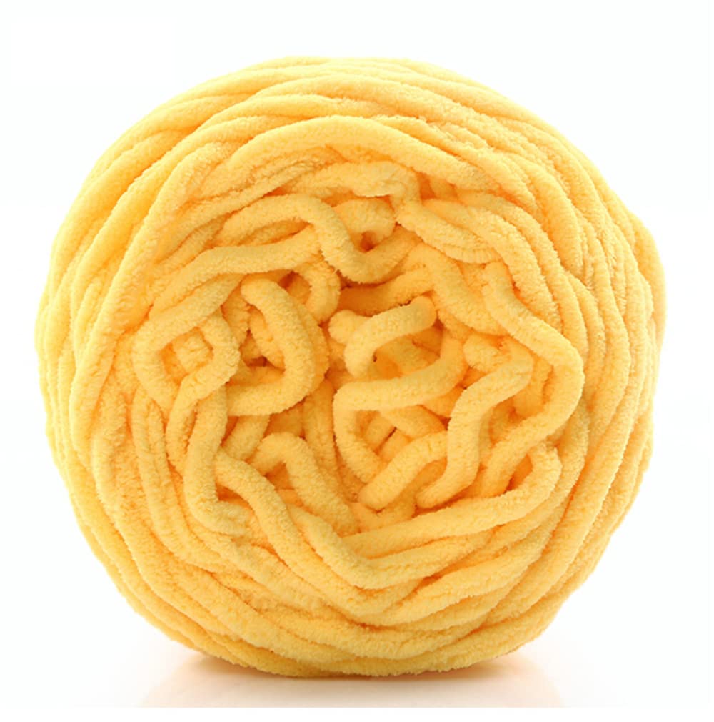 YingRen Pure Color Cute Soft Knitting Chunky Towelling Wool Ball Skein Scarf Yarn - Perfect for Any Knitting and Crochet Mini Project Blue 100g