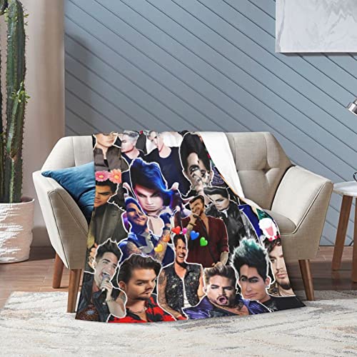 Blanket Adam Lambert Soft and Comfortable Warm Fleece Blanket for Sofa,Office Bed car Camp Couch Cozy Plush Throw Blankets Beach Blankets