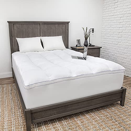 SensorPEDIC MemoryLOFT Supreme 3.5" Memory Foam and Fiber Mattress Topper, Full, White