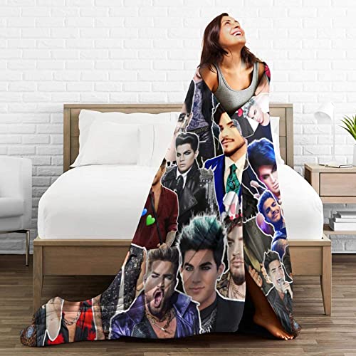 Blanket Adam Lambert Soft and Comfortable Warm Fleece Blanket for Sofa,Office Bed car Camp Couch Cozy Plush Throw Blankets Beach Blankets